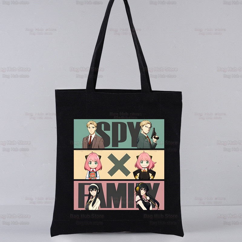 Spy X FAMILY Yor Forger Anya Forger Harajuku Shopping Black Bags Canvas ...