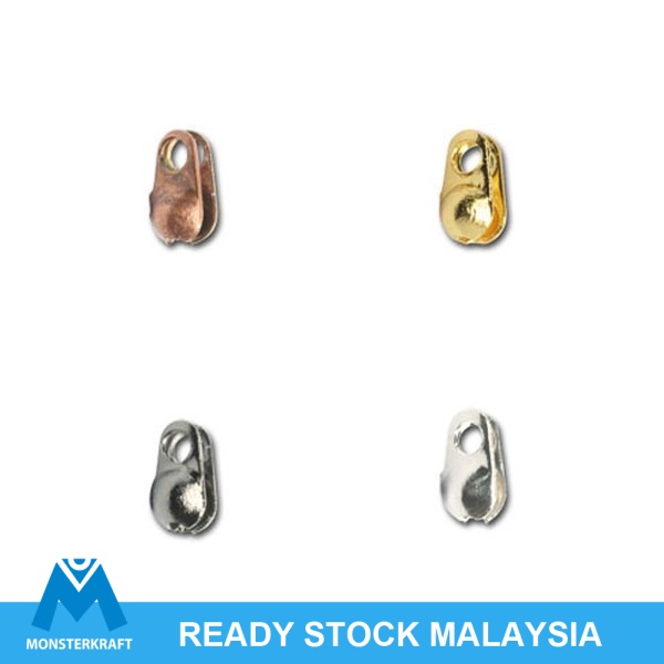 80 pcs Mini Bead Tip (Ball Chain Connector), Side Double-Loop Clamp ...