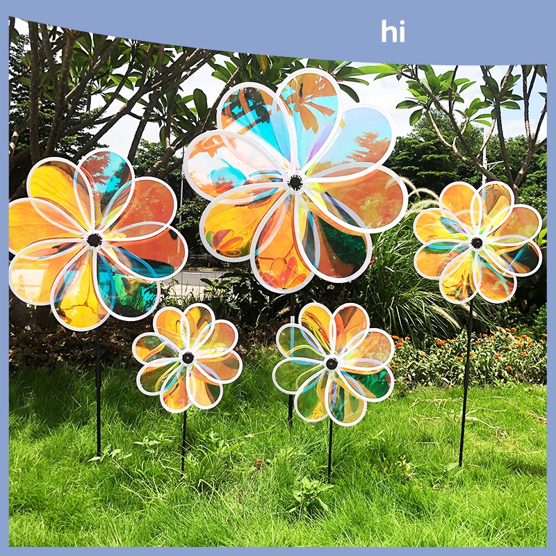 HI HOMES Colorful Windmill Transparent Reflective Windmill Building ...