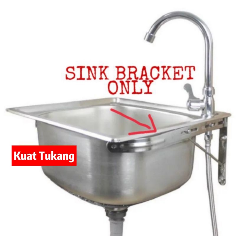 Kitchen sink bracket wall mount / basin fixed tripod x2pcs / kaki Sinki ...
