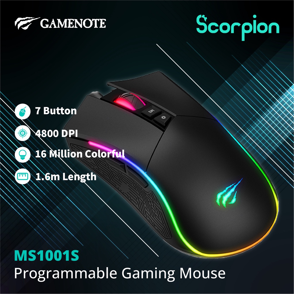 Gamenote MS1001S RGB Backlit Programmable Gaming Mouse | Shopee Malaysia