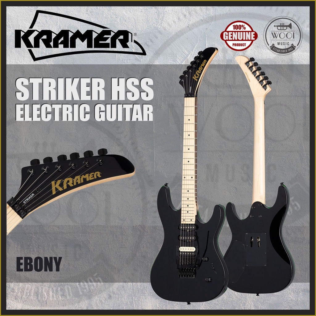 Kramer Striker HSS Electric Guitar w/Floyd Rose - Ebony | Shopee Malaysia