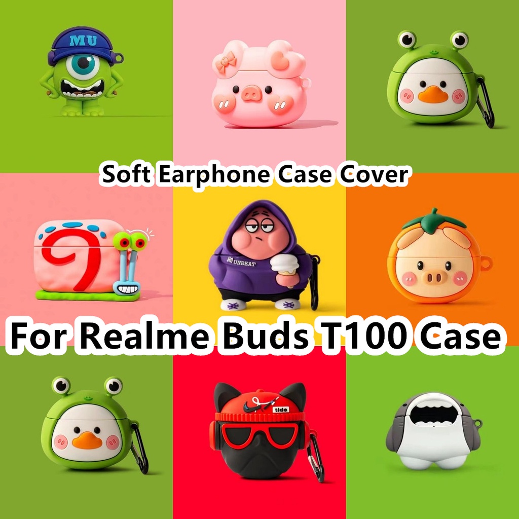 【imamura】 For Realme Buds T100 Case Cool Tide Cartoon for Realme Buds ...