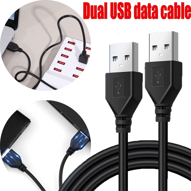 0.5/1/1.5M PVC Double USB Cable for Camera Radiator Hard Disk Laptop ...