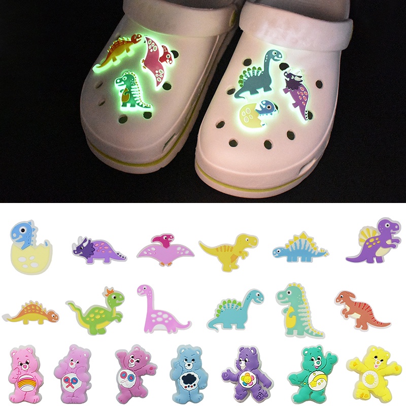 Luminous Croc Jibbit Decorative Charm Cartoon Colorful Cute Dinosaur ...