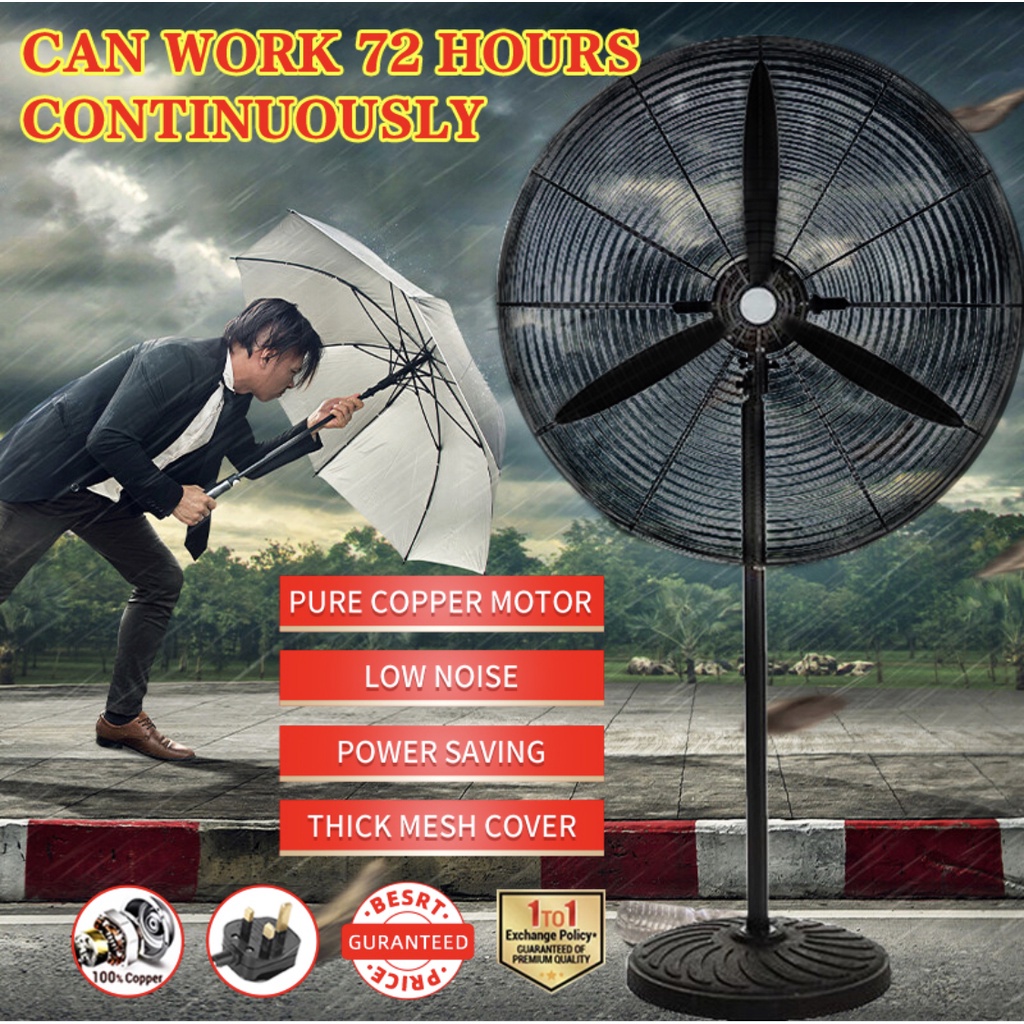 Stand Fan 202630 Inch High Power Pure Copper Motor Large Wind Mute Industrial Fan Kipas