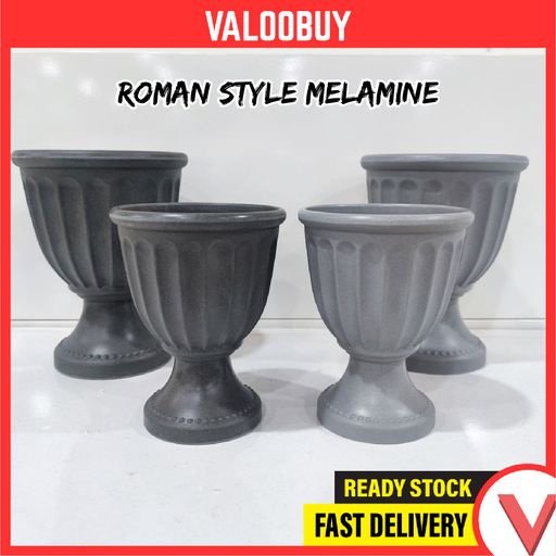 Premium Roman Style Melamine Vase Round Pot Flower Pasu Bunga Pelbagai ...