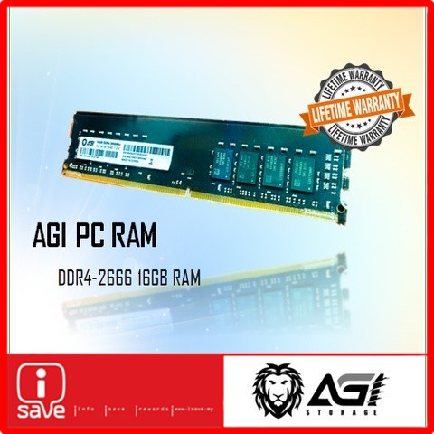 AGI PC RAM 16GB DDR4 2666Mhz (Long-Dimm) - Lifetime Warranty | Shopee ...