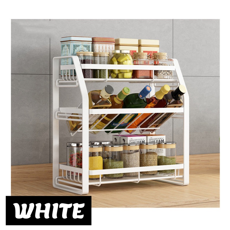 Seasoning Rack Shelf 3 Tier Spice Racks Kitchen Rack Screw Free ...