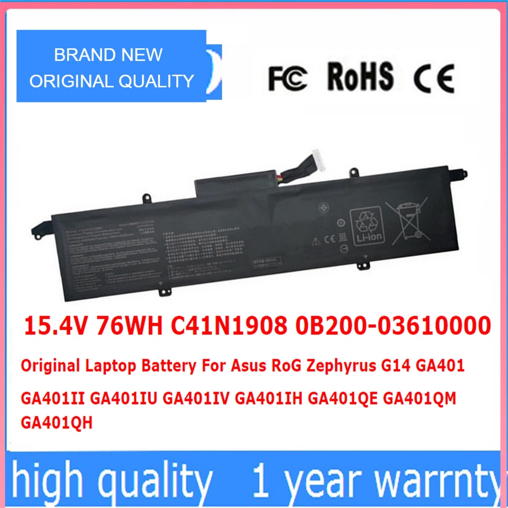 C41N1908 0B200-03610000 Laptop Battery For Asus RoG Zephyrus G14 GA401 ...