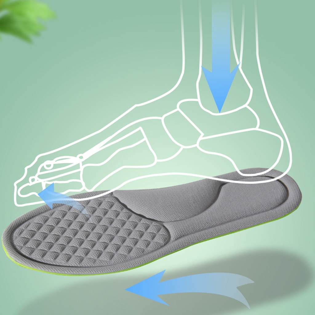 4D Soft Sweat Memory Foam Insoles for Shoes Men Women Deodorant Absorb ...