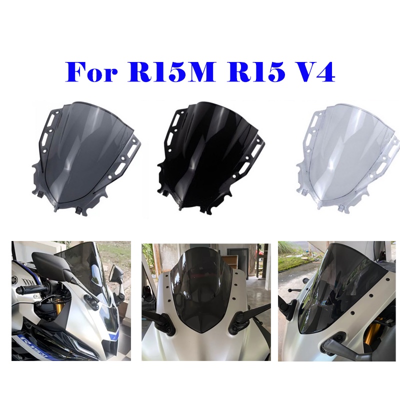 REALZION For Yamaha R15M R15 V4 2022 Windshield Windcreen Double Bubble ...
