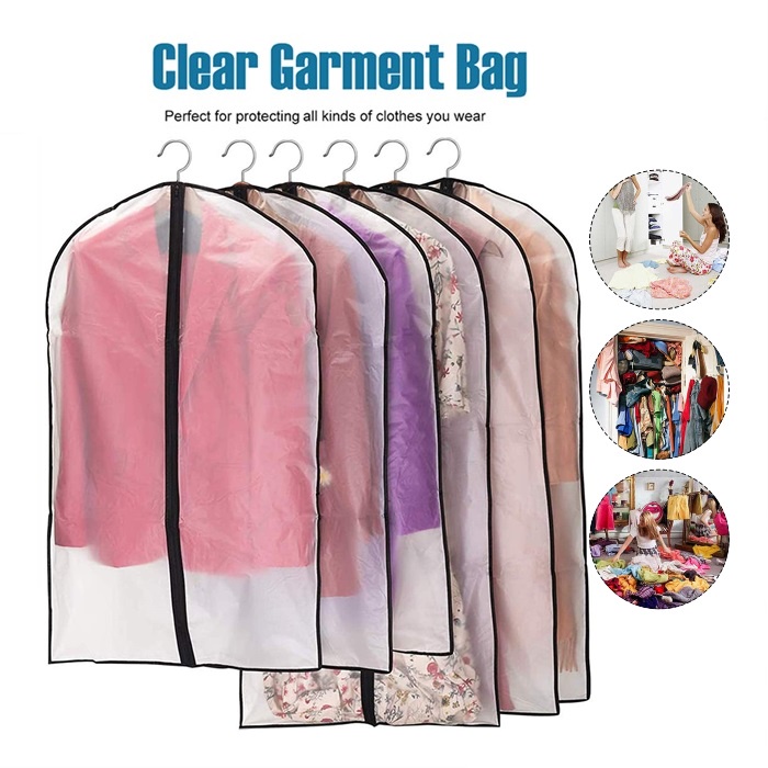 Plastic Clear Dust-proof Cloth Cover Suit/Dress Garment Bag Storage ...