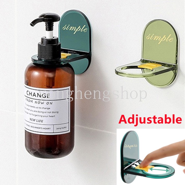 Adjustable Wall Mounted Shower Gel Shampoo Storage Hook Liquid Soap ...
