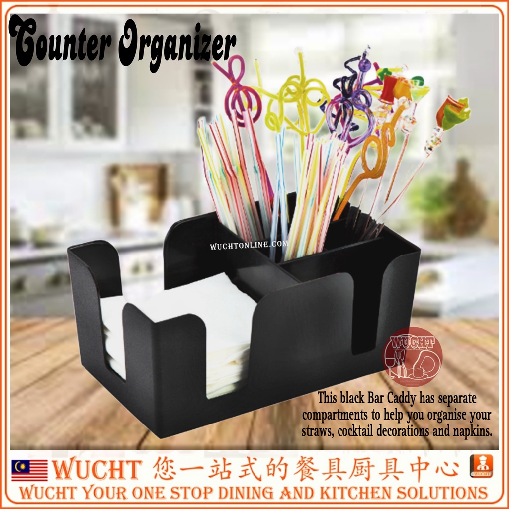 【WUCHT】 6 Compartment Counter Top Bar Caddy Counter Organiz Barware ...