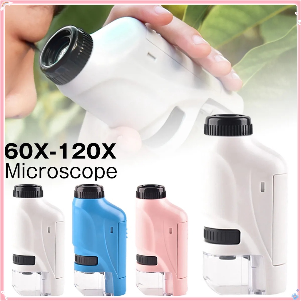Microscope Childen Science Mini Handheld Pocket Microscope Battery ...