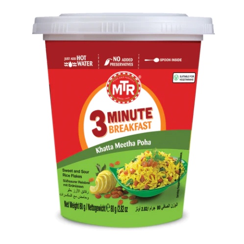 MTR Instant Khatta Meetha Poha Cup 3 Minute Breakfast 80g | Shopee Malaysia