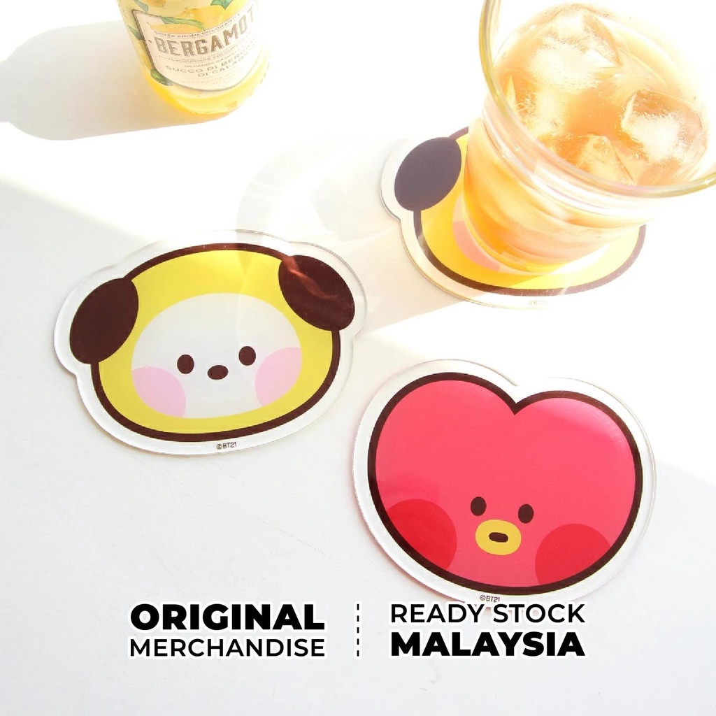 [OFFICIAL] BT21 Minini Face Acrylic Coaster BTS BT21 TinyTAN BangTan Kpop Merch | Shopee Malaysia