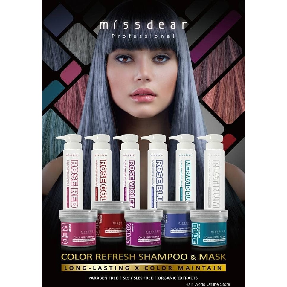 MISSDEAR HAIR COLOR REFRESH SHAMPOO 330ML (PLATINUM) (SILVER ASH ...