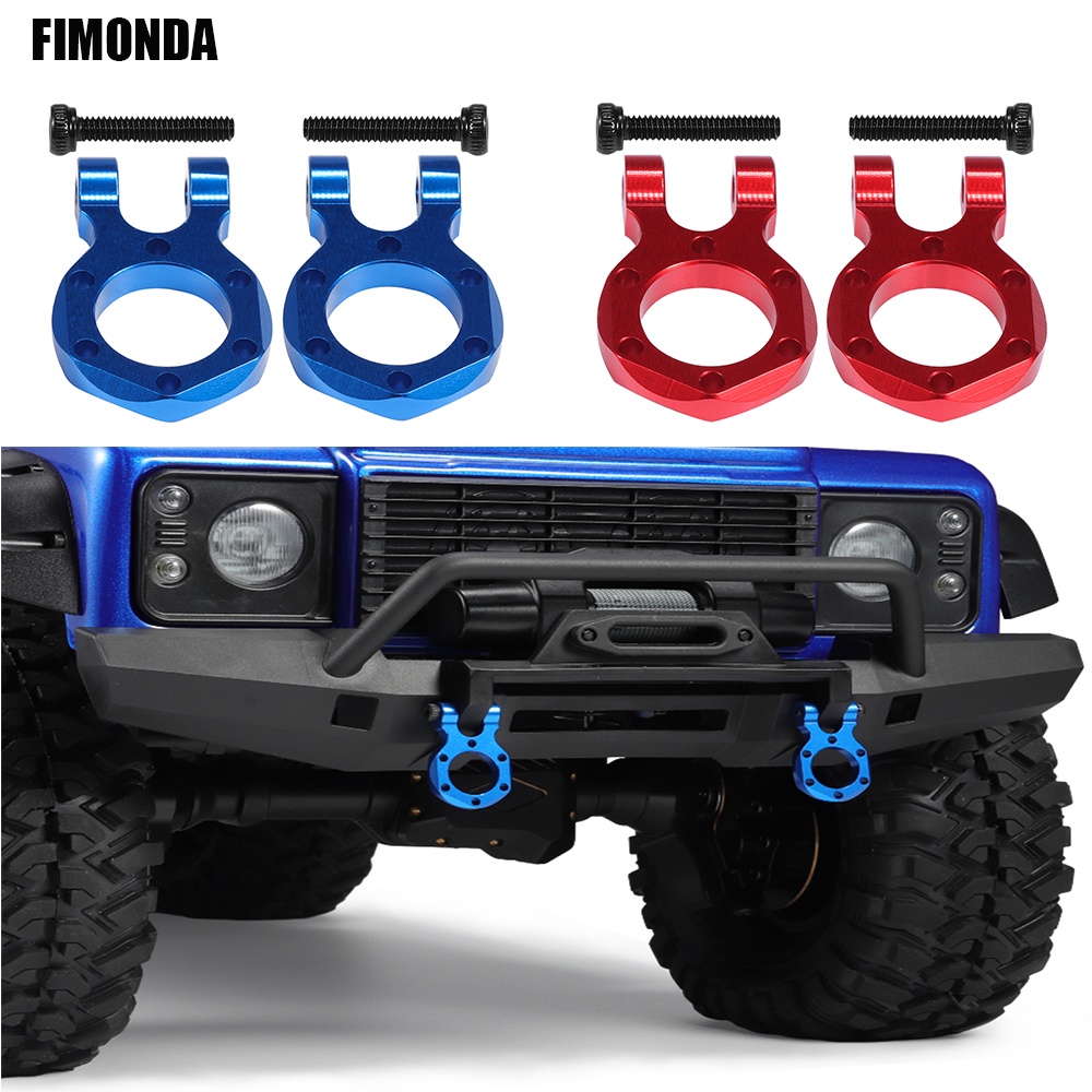 2Pcs CNC Aluminum 1:10 Scale Tow Hook Winch Bumper D-ring for RC Car ...