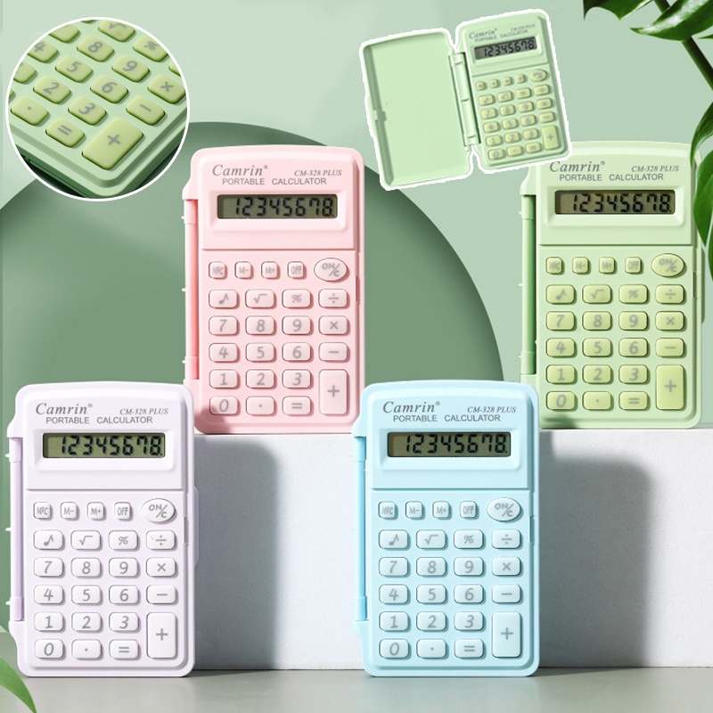 Ultrathin Candy Color Mini Calculator Flip Cover Portable 8-digit ...