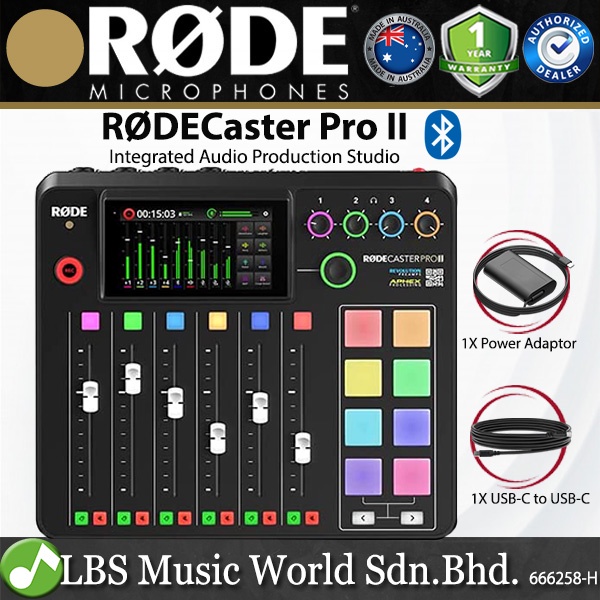 Rode RODECaster Pro II Integrated Audio Production Studio With Mixer ...