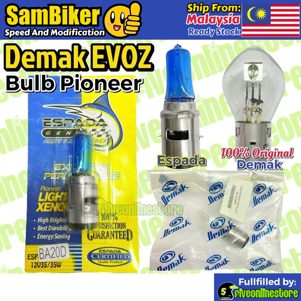 Espada & Demak Head Lamp Bulb Pioneer Xenon Blue Demak EVOZ EVO-Z Modenas ACE MZ Moskito Comel ...