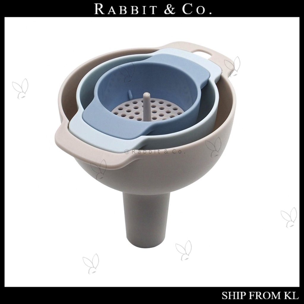 R&C 4 in 1 Multi-function Funnel Set Wide Mouth Plastic Funnel Filter ...
