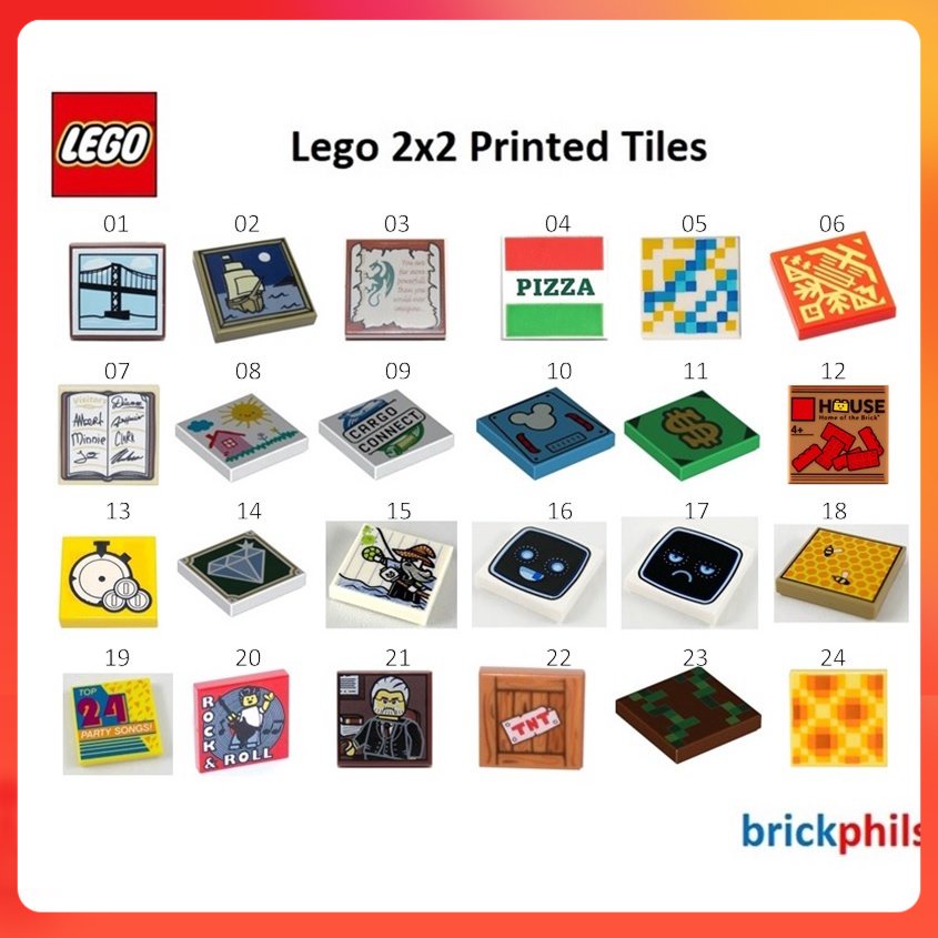 Lego 2x2 Printed Tiles | Shopee Malaysia