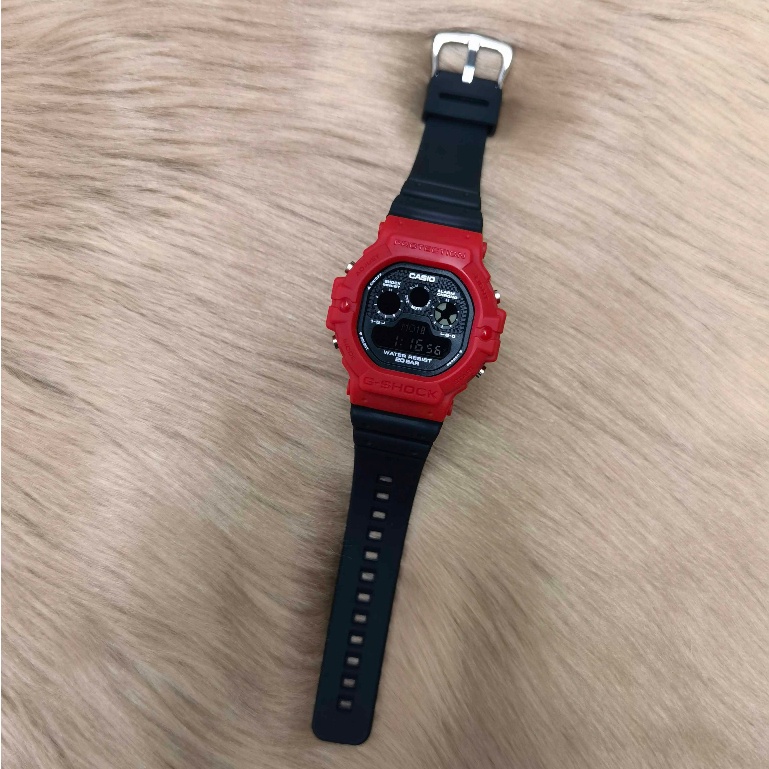 G shock Tapak Kucing DW5900 Deadpool Black Red Body Autolight All ...