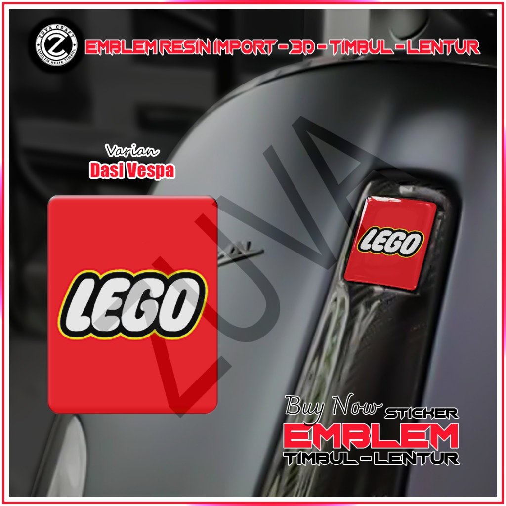 Vespa EMBLEM Sticker LEGO LOGO EMBLEM Embossed Vespa Sticker Vespa Tie ...