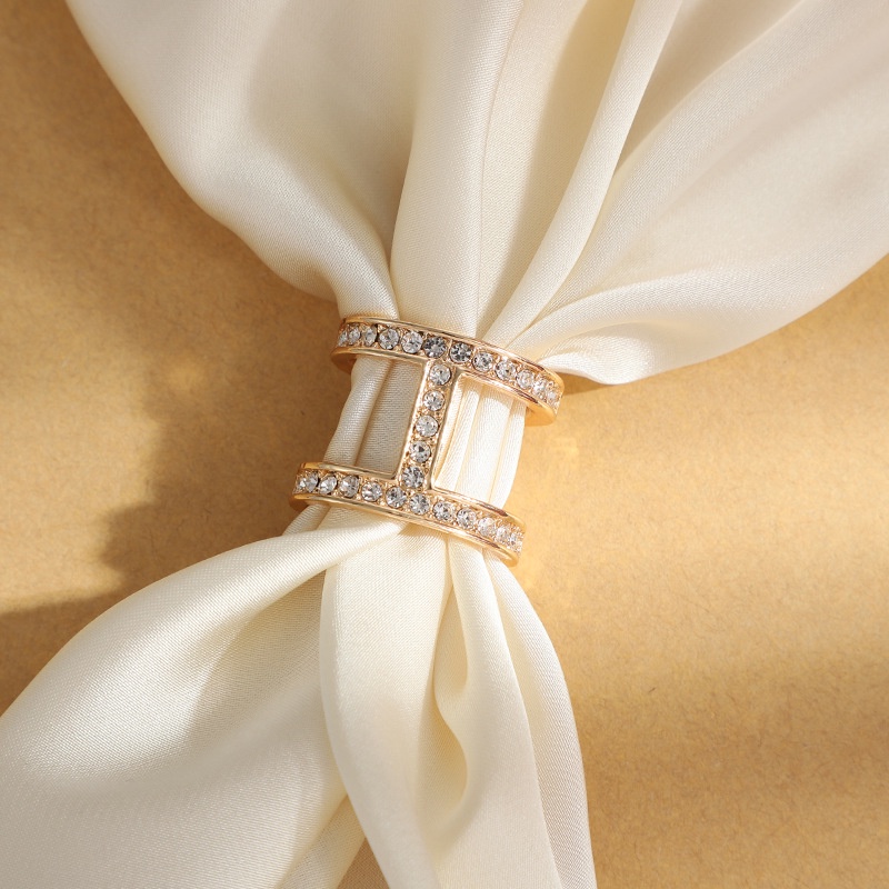 Small H Letter Scarf Buckle Ribbon Simple Alloy Headscarf | Shopee Malaysia