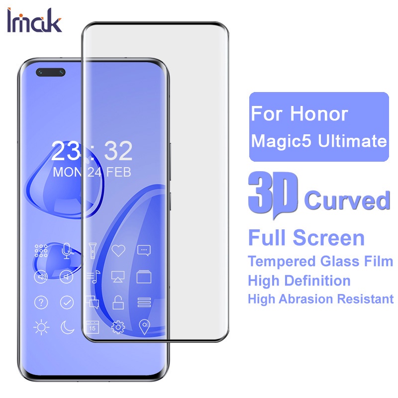 Original Imak Honor Magic 5 Pro 5G Tempered Glass Honor Magic5 Ultimate 5G 3D Curved Full Cover ...