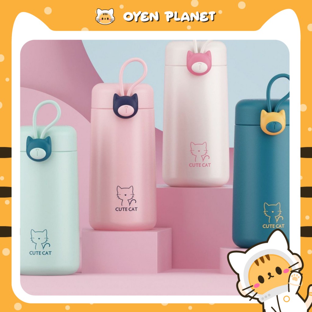 OYEN PLANET Cute Cat Thermo Flask Thermos Thermoflask Thermal Vacuum ...