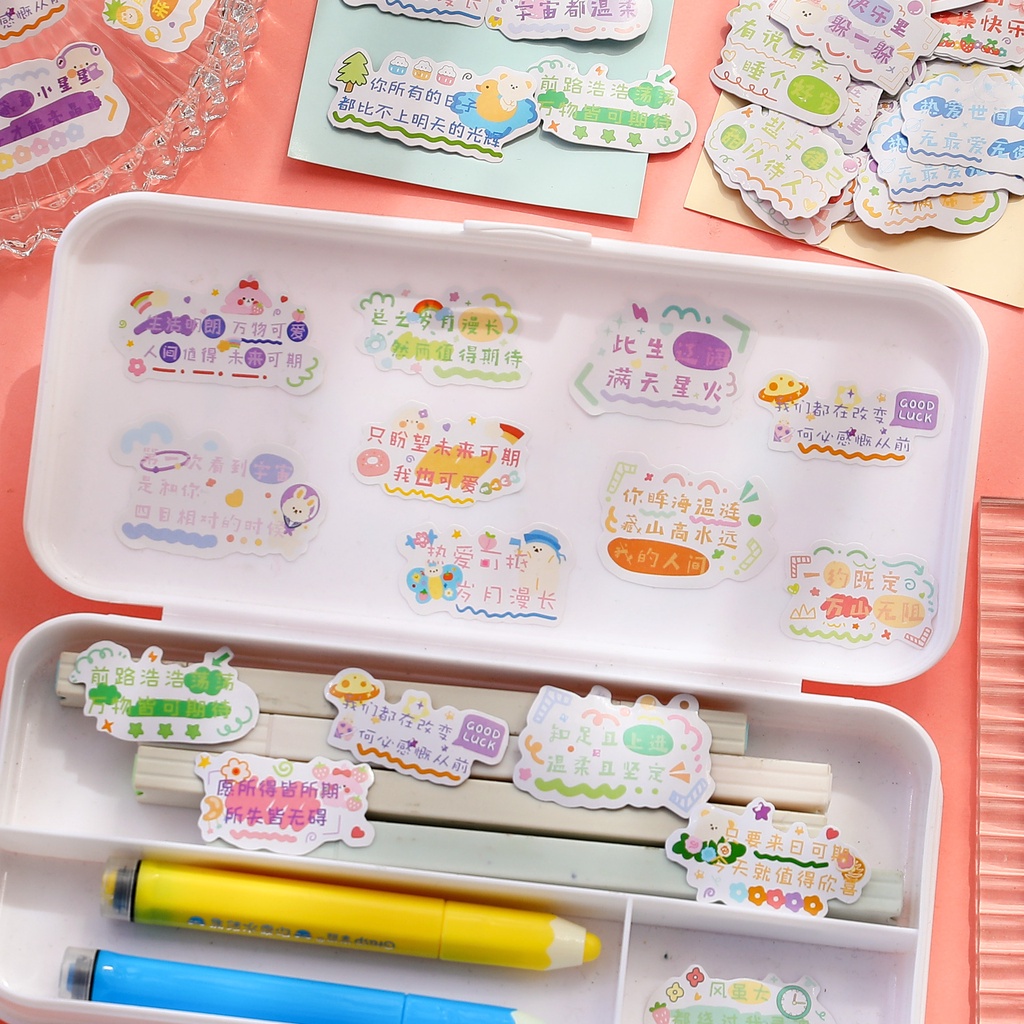 MOHAMM 40pcs Cute Stickers Inspiring Quotes and Lovely Designs for ...