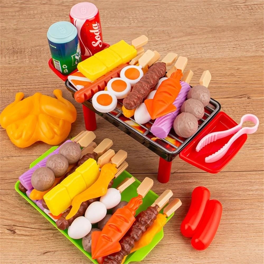 Kids BBQ Kitchen Pretend Toys Cookware Cooking Toys DIY Educational ...