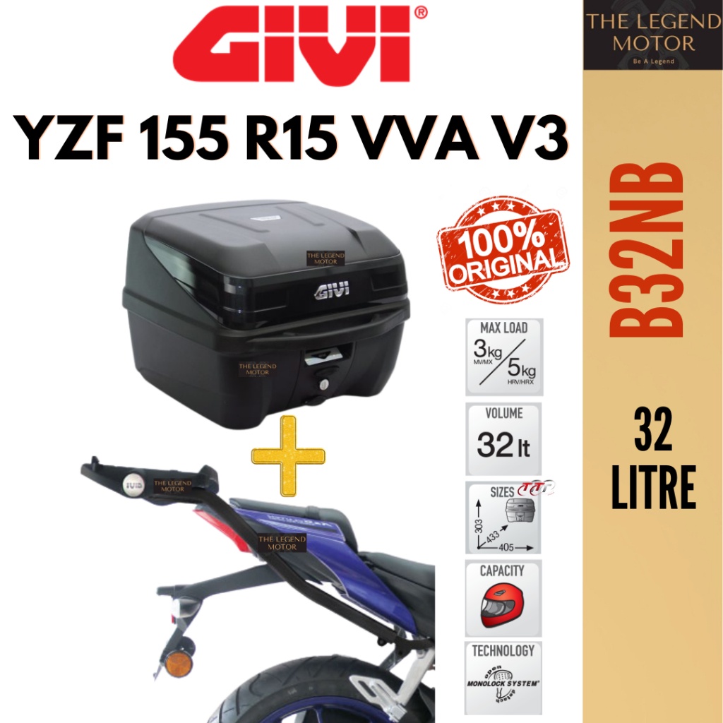 YAMAHA R15 YZF155 VVA V3 YZF 155 GIVI SRV HEAVY DUTY MONO RACK J ...