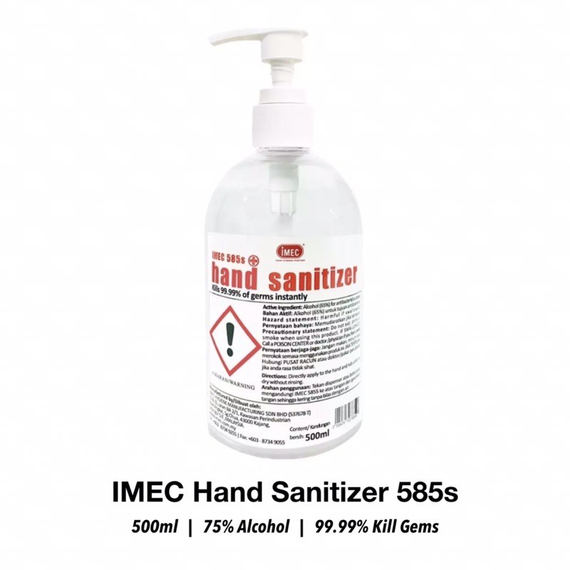 🔥Ready Stock🔥1 Bottle X 500ml IMEC 585s Liquid Hand Sanitizer/ Hand ...
