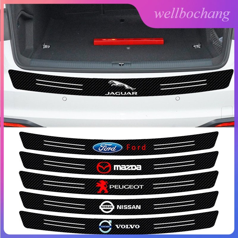 Car Trunk Protection Stickers Carbon Fiber Rear Bumper Protector Car ...