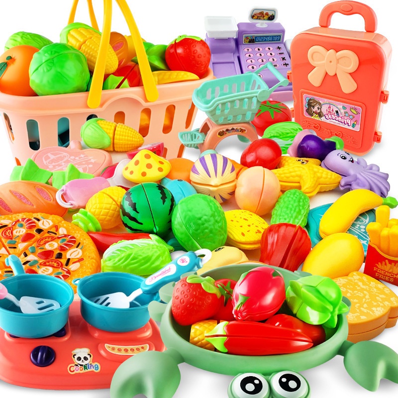 Cutting Play Food Pretend Play Set Toy Early Learning Educational Food ...