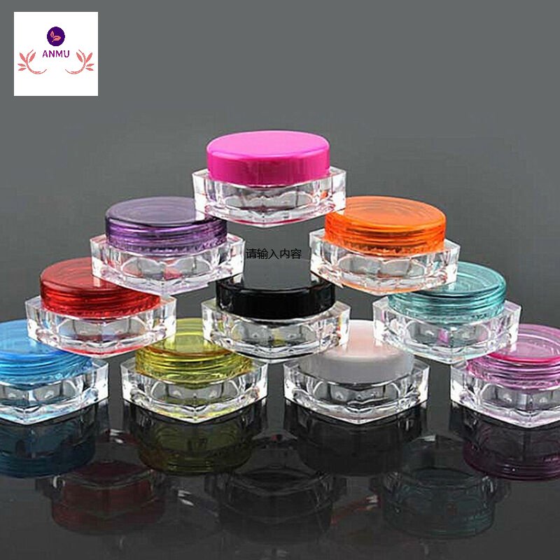 3g 5g Empty mini Travel Plastic Square Cosmetic jar Skin care Container ...