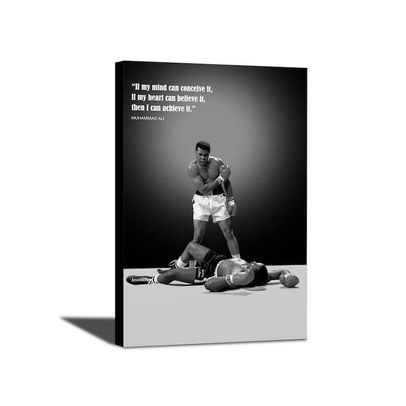 Muhammad Ali Wall Art Canvas Achieve It Motivational Boxing Quote ...