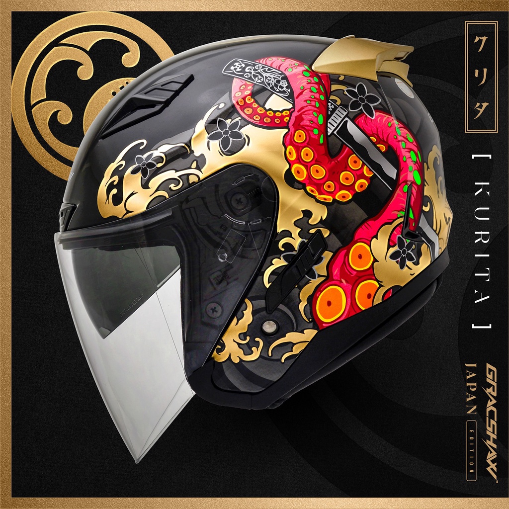 GRACSHAW HELMET GENNEX G535 JAPAN EDITION (HELMET JAPAN SAMURAI ...