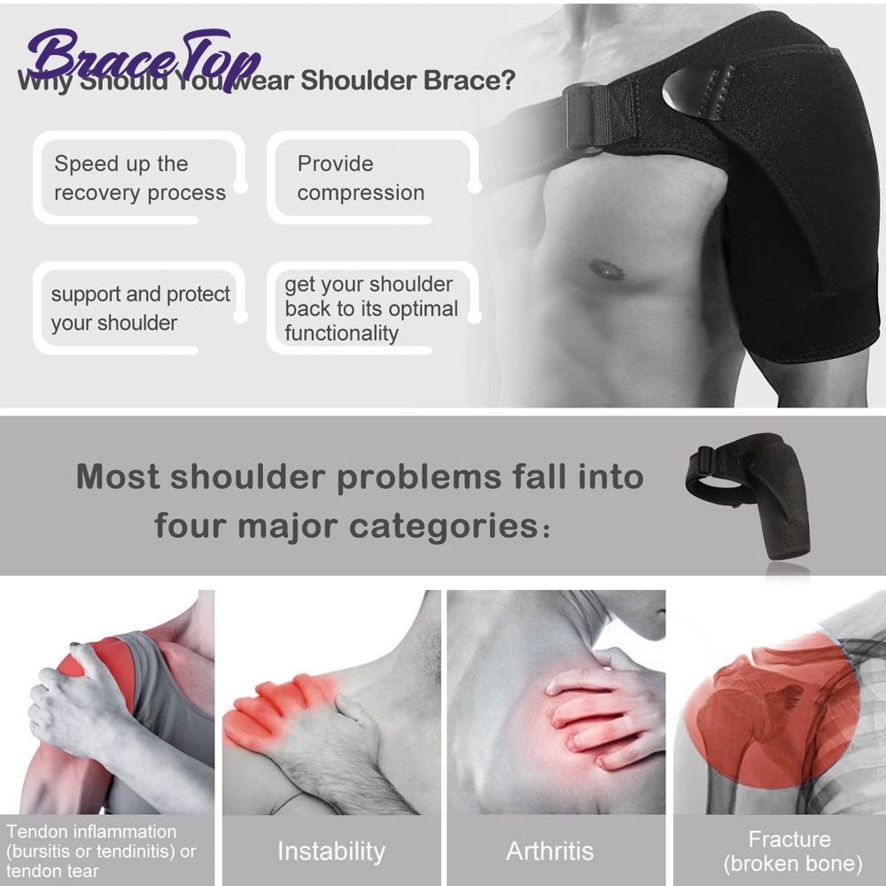 BraceTop 1 PCS Adjustable shoulder support compression Shoulder Strap ...