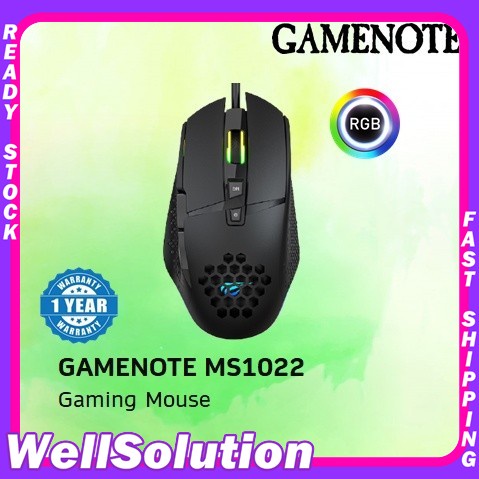 GAMENOTE MS1022 3200DPI RGB Backlit Programmable Gaming Mouse | Shopee Malaysia