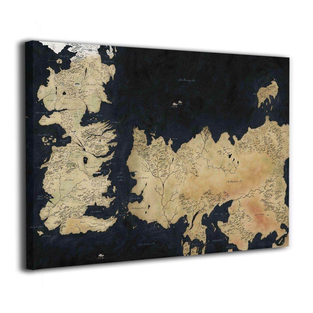 Game of Thrones Map of Westeros Canvas Painting Wall Art Picture for ...