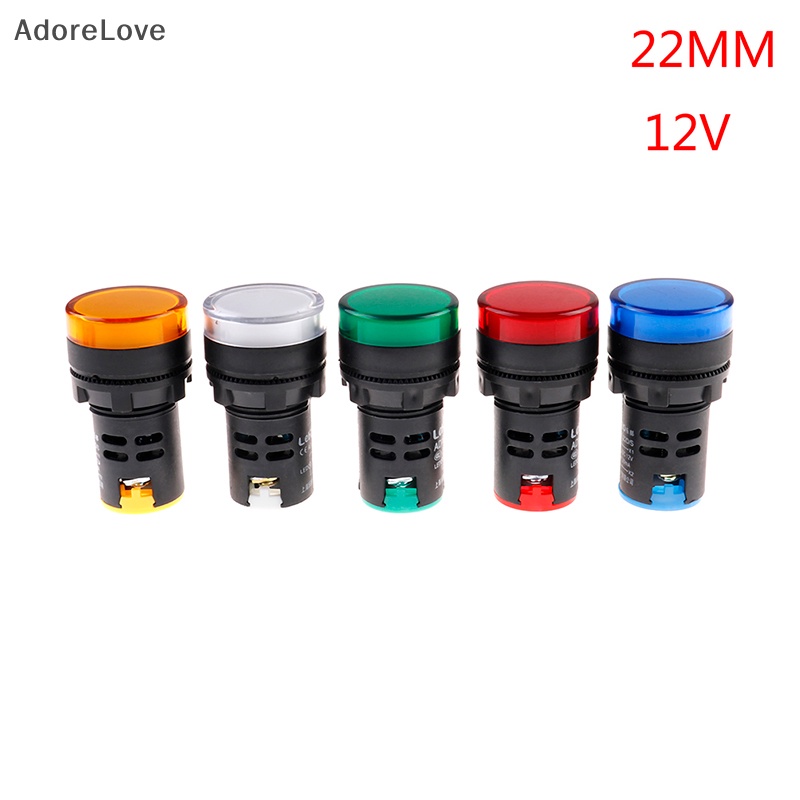 ADL 1Pc 22mm 12V LED pilot panel indicator signal warning light lamp AC ...