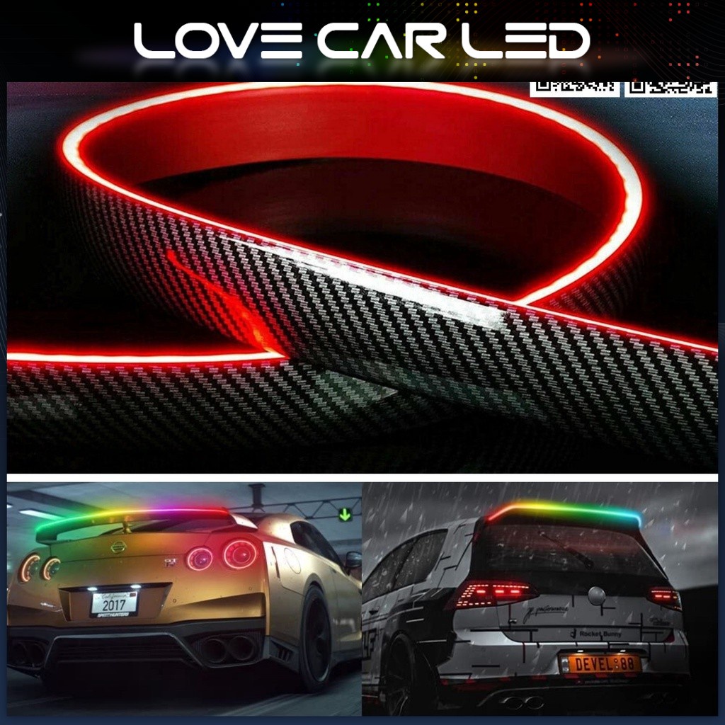 Universal LED Car Wing Tail Brake Light Strip Rear Spoiler Lip Tail ...