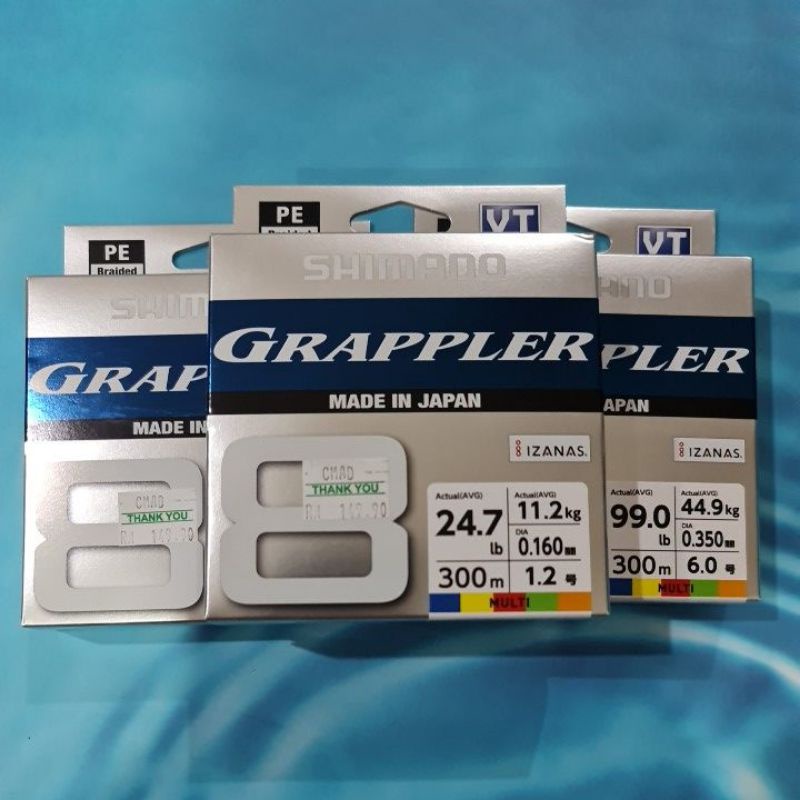 SHIMANO GRAPPLER x8 Braided line 300m(multi color) | Shopee Malaysia