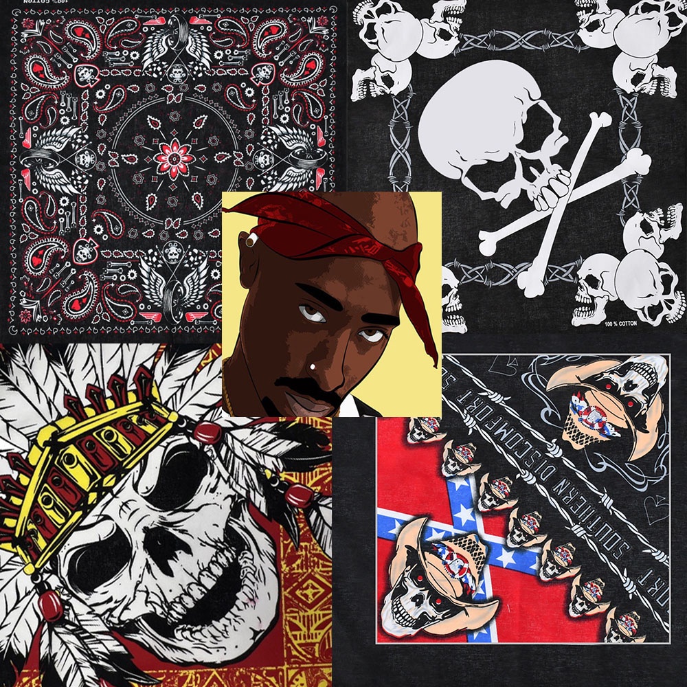 New Bandana Panyo 100% Cotton Bandana Fashion Hip Hop Square Scarf 55cm ...